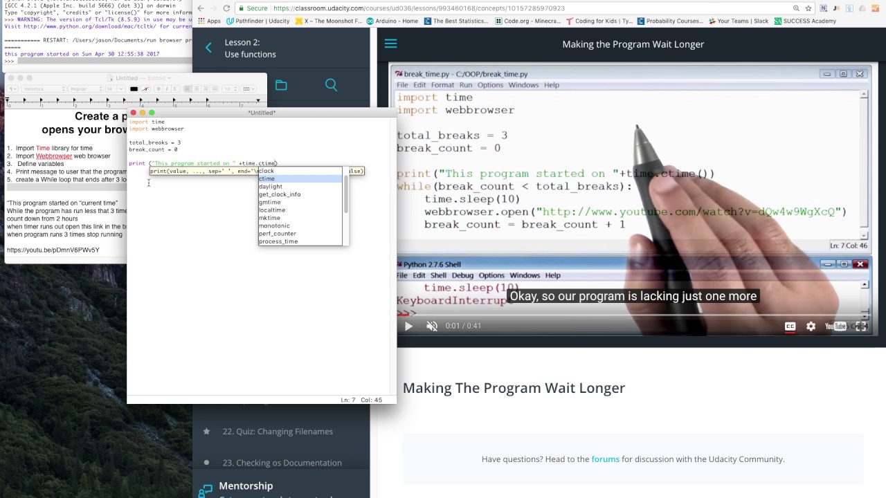 Udacity - Python Lesson 1 (Full Version) - program browser to open every 2 hours
