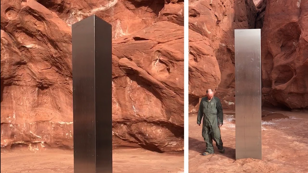 Watch: Metal monolith discovered in Utah desert sparks mystery