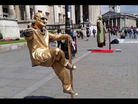 Silver man secret revealed London street performer, floating and ...