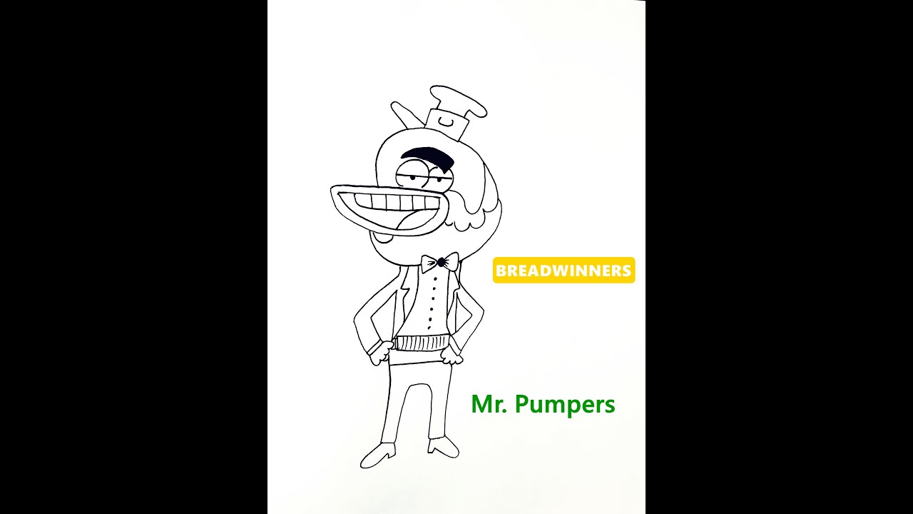 How to Draw Mr  Pumpers from Breadwinners animation step by step | #shorts
