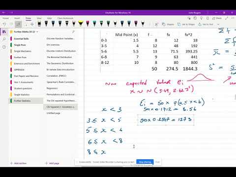 Chi Squared Goodness of fit Normal Distribution example