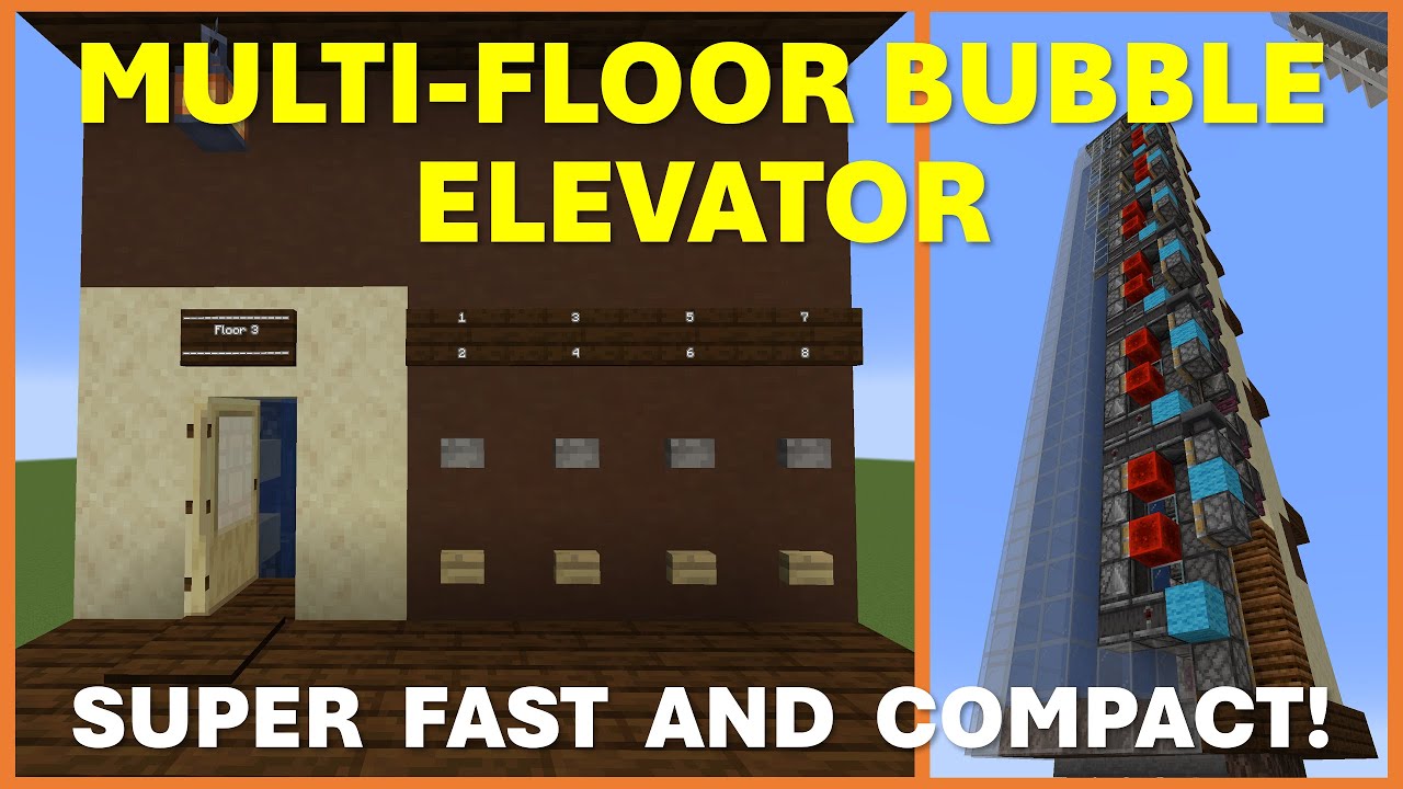COMPACT Multi-Floor Bubble Elevator (Minecraft Java)