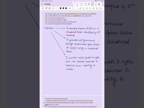 PESA Act #upsc #upscprelims #upscpreparation #upscexam #learnwithme