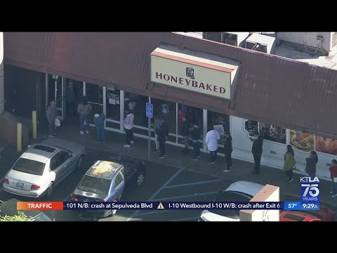 Lines wrap around Honey Baked Ham stores in L.A.