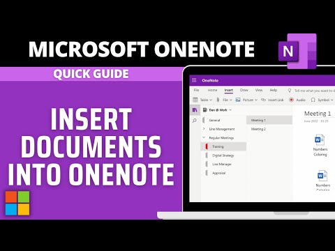 Inserting other documents into your OneNote
