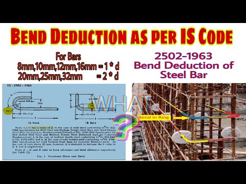 How To Calculate Bend Deduction Length for Steel Bars As Per IS Code I For BBS I Part- 1