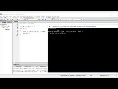 شرح Computer Programming 1 | U1 L2 | First program in C with code blocks معتمد - منصة معارف