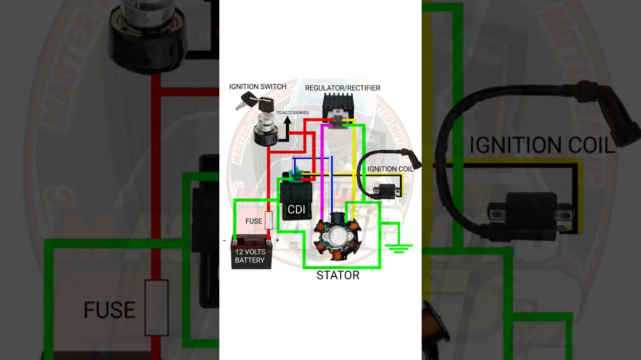 MOTORCYCLE DC TYPE WIRING DIAGRAM #mastermotobasic #tutorial #shorts
