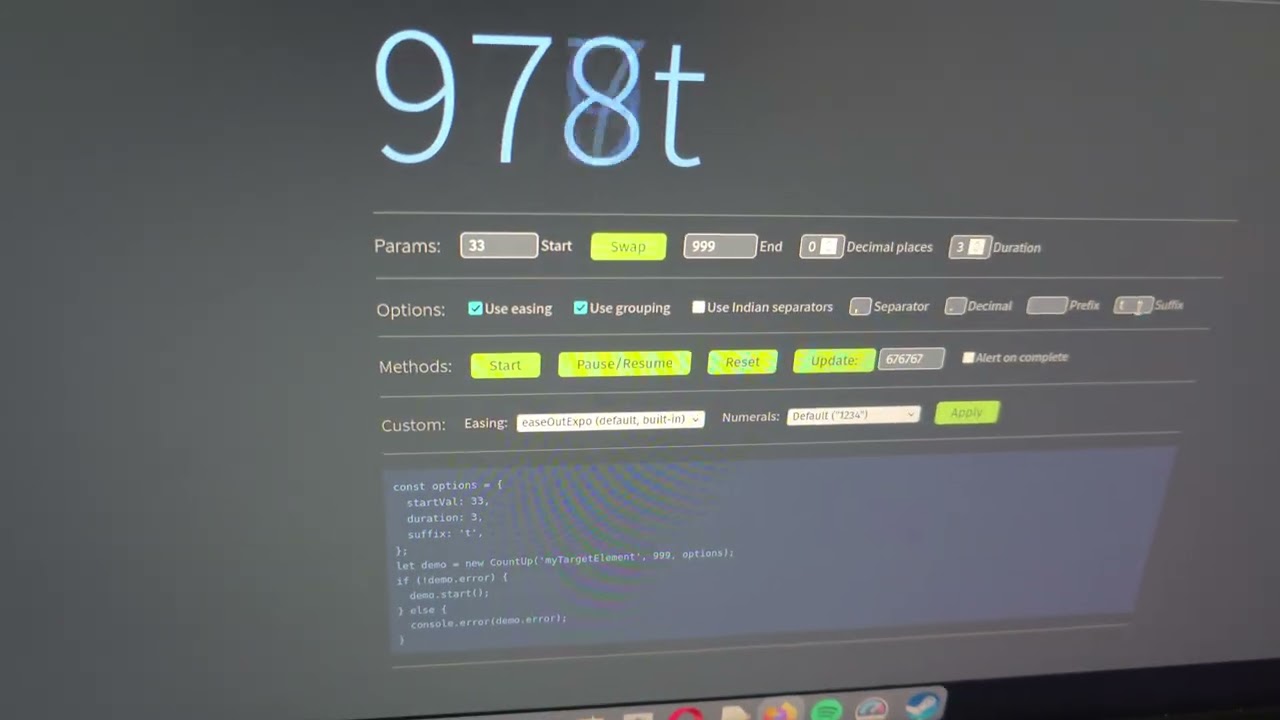 Counting to infinity on countup.js