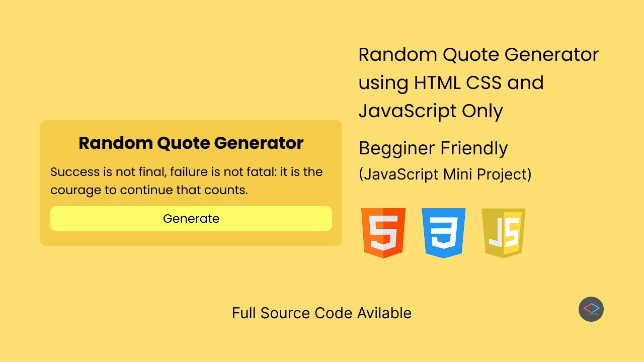 Build a Random Quote Generator with Pure JavaScript | Beginner Project