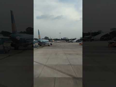 Taxiing along the runway at Saigon Airport