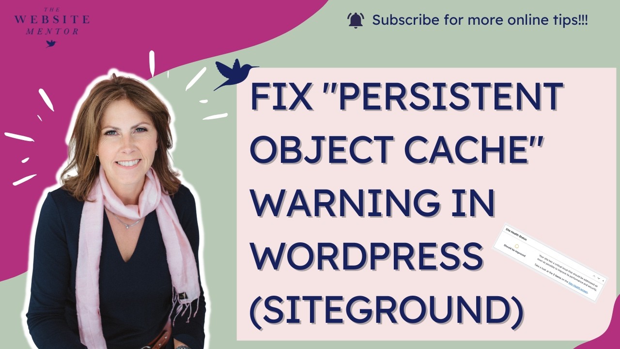 Fix  Persistent Object Cache  Warning in WordPress SiteGround