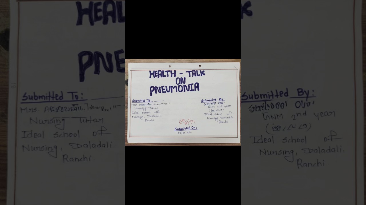 HEALTH TALK ON PNEUMONIA  #Health #pneumonia #Healthpneumonia
