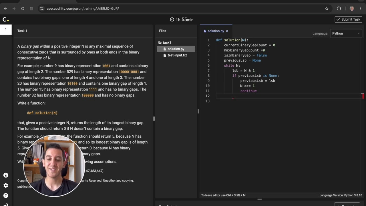 BinaryGap: Codility Lesson 1 | Python | Hello World