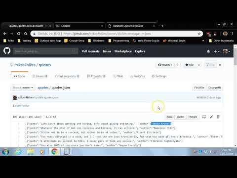 Random Quote Generator in jQuery / Javascript freeCodeCamp