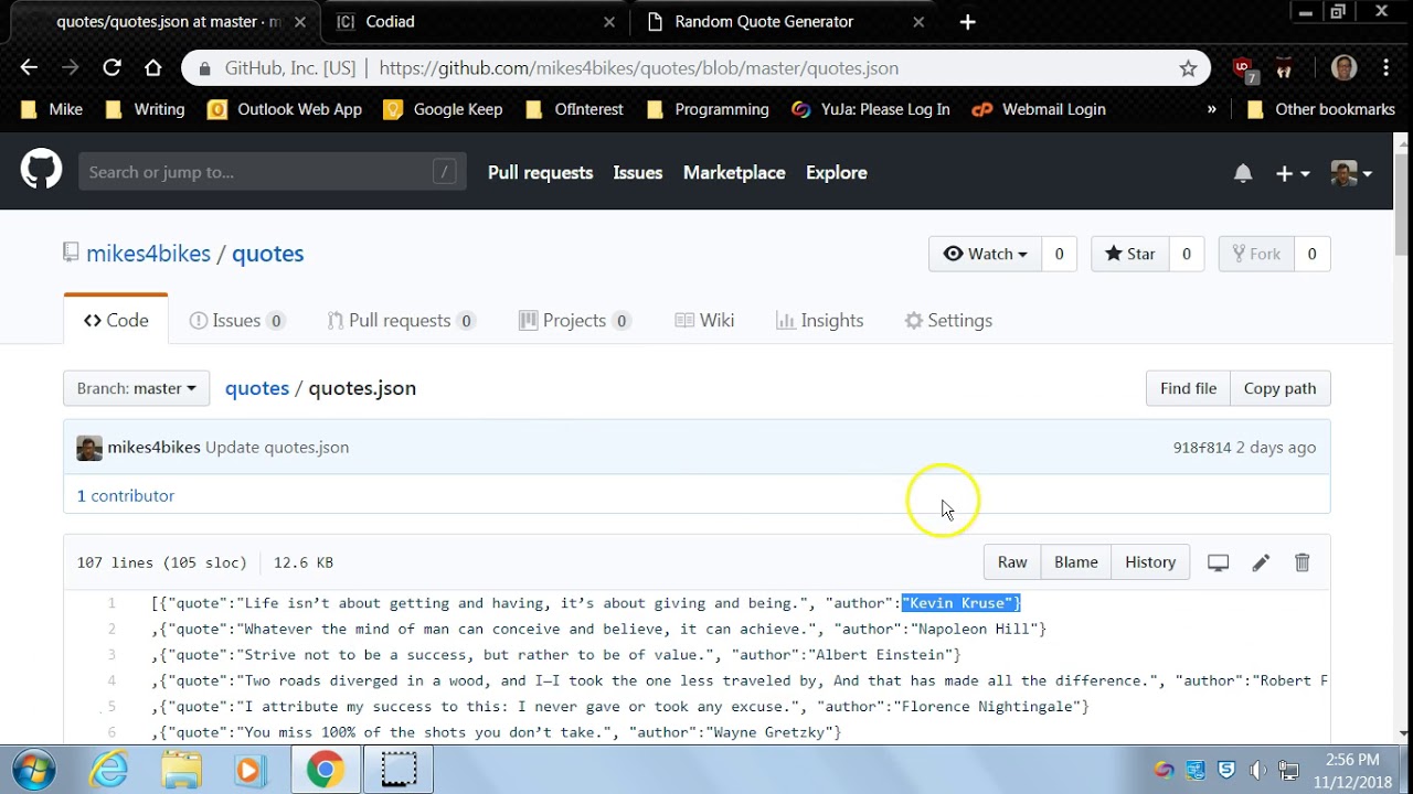 Random Quote Generator in jQuery / Javascript freeCodeCamp