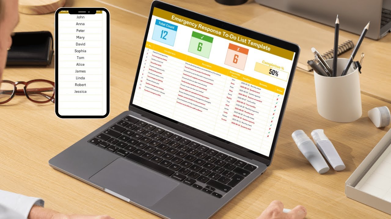 Emergency Response To Do Checklist in Excel