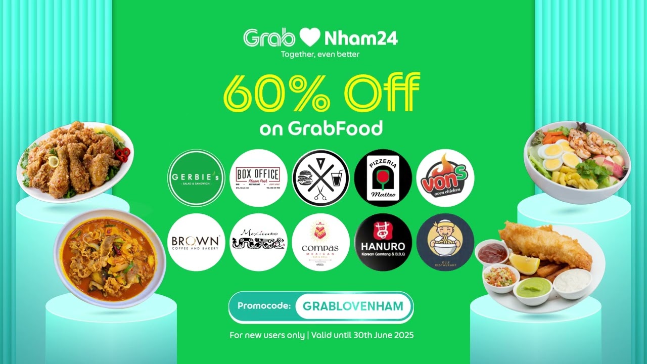GrabFood 60% off New Users