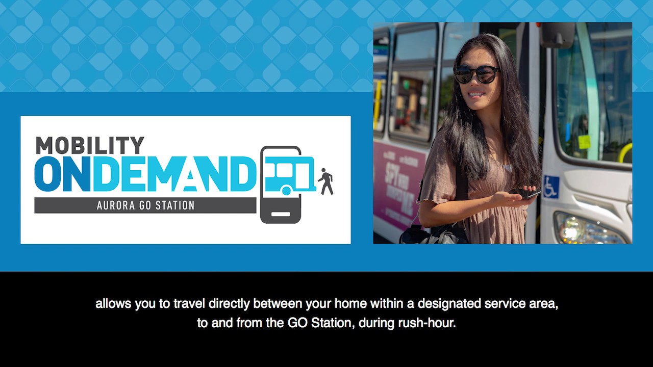 How to use York Region Transit's Mobility On-Demand Service to the Aurora GO Station