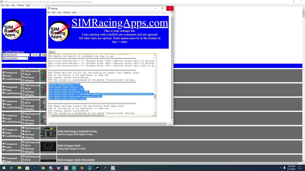How to use Sim Racing Apps (SRA)