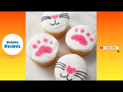 Sugar Writer Perfect Kitty Cat Cupcakes | Yummy Recipes #Shorts