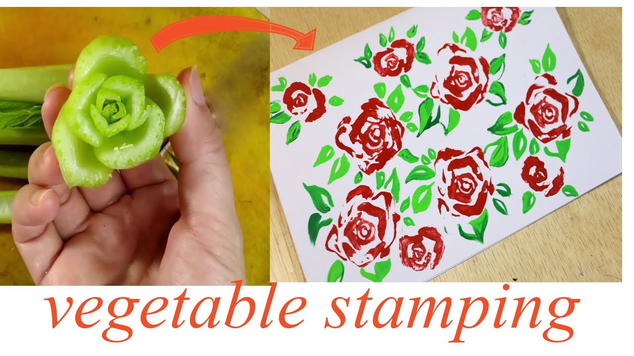 Vegetable Printing tutorial | DIY vegetable stamping | Print Making #vegetable printing