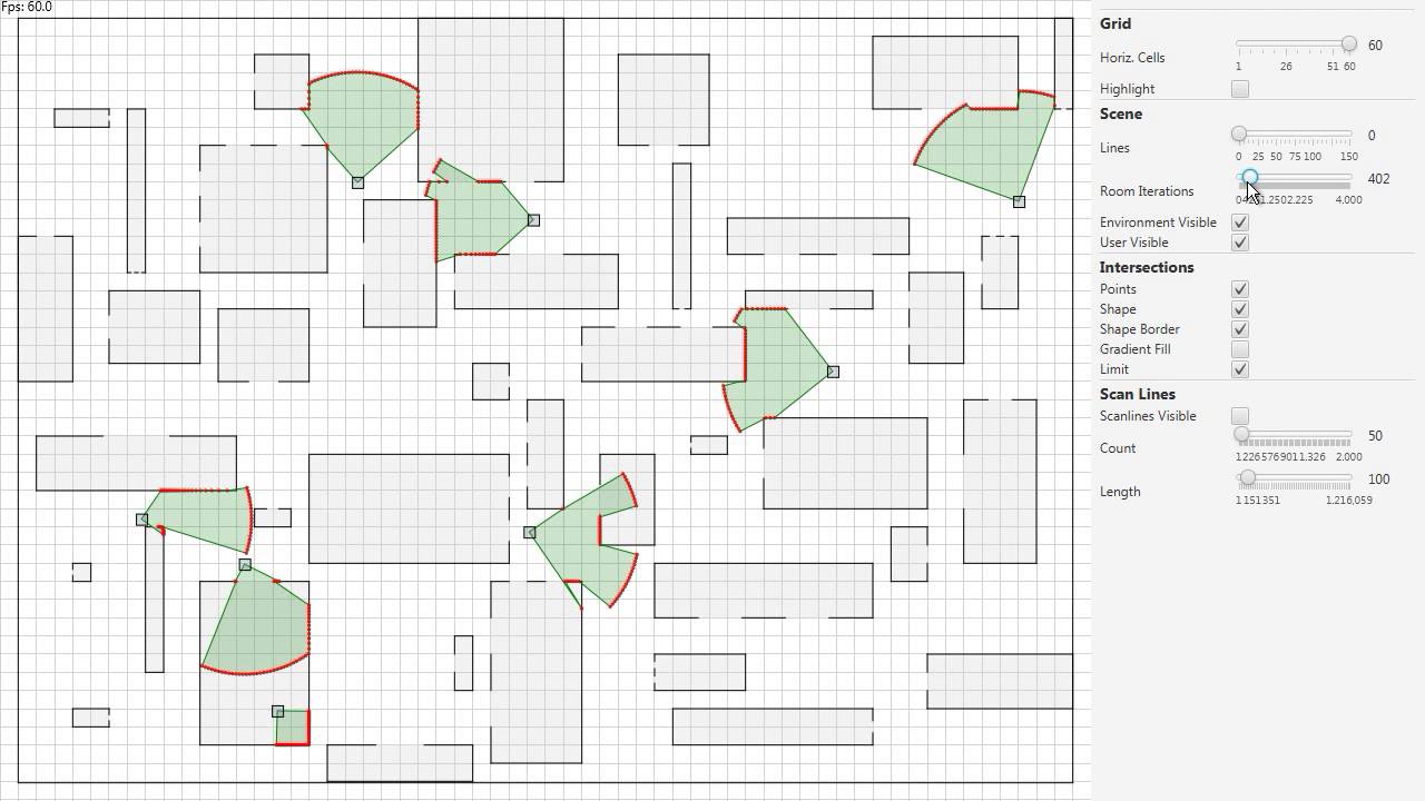JavaFX Agents moving along Line of Sight