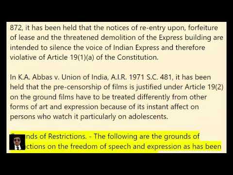 Freedom of Speech and Expression, Does it include freedom of press also, It is an absolute right