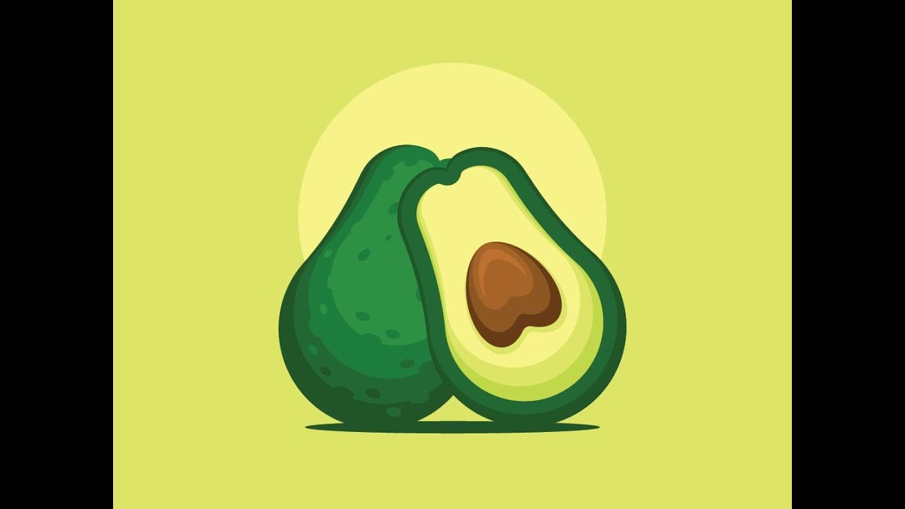 Avocado Illustration process (Adobe Illustrator 2020)