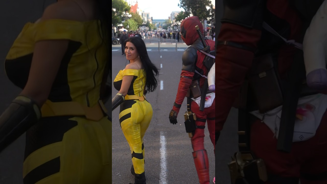 Wolvie & DP at Comic Con (: #sandiegocomiccon #cosplay #deadpoolandwolverinetrailer