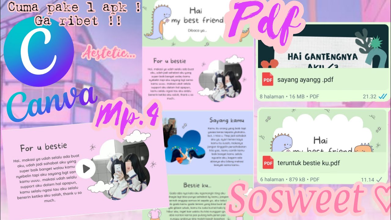 TUTORIAL | Cara bikin Pdf dan Mp4 sosweet Aestetic Trand di Tiktok !! | Simpel !!