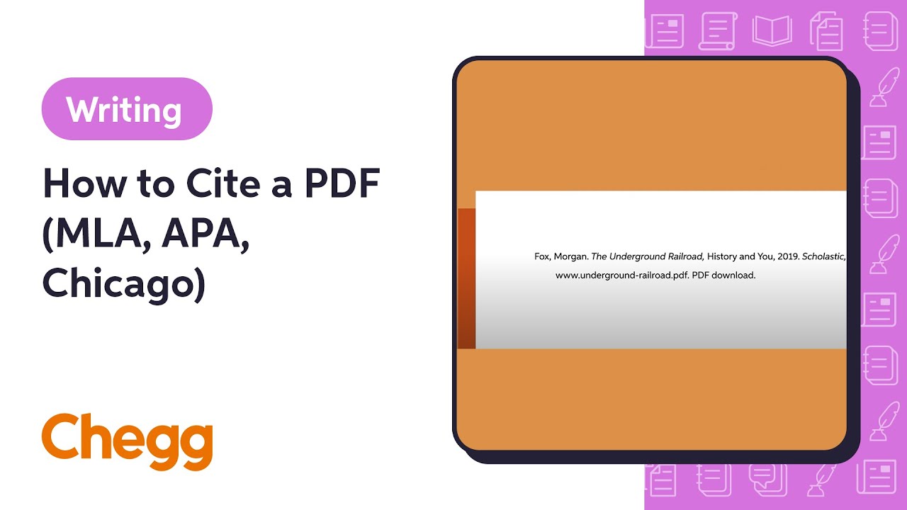How to Cite a PDF (MLA, APA, Chicago) | Chegg