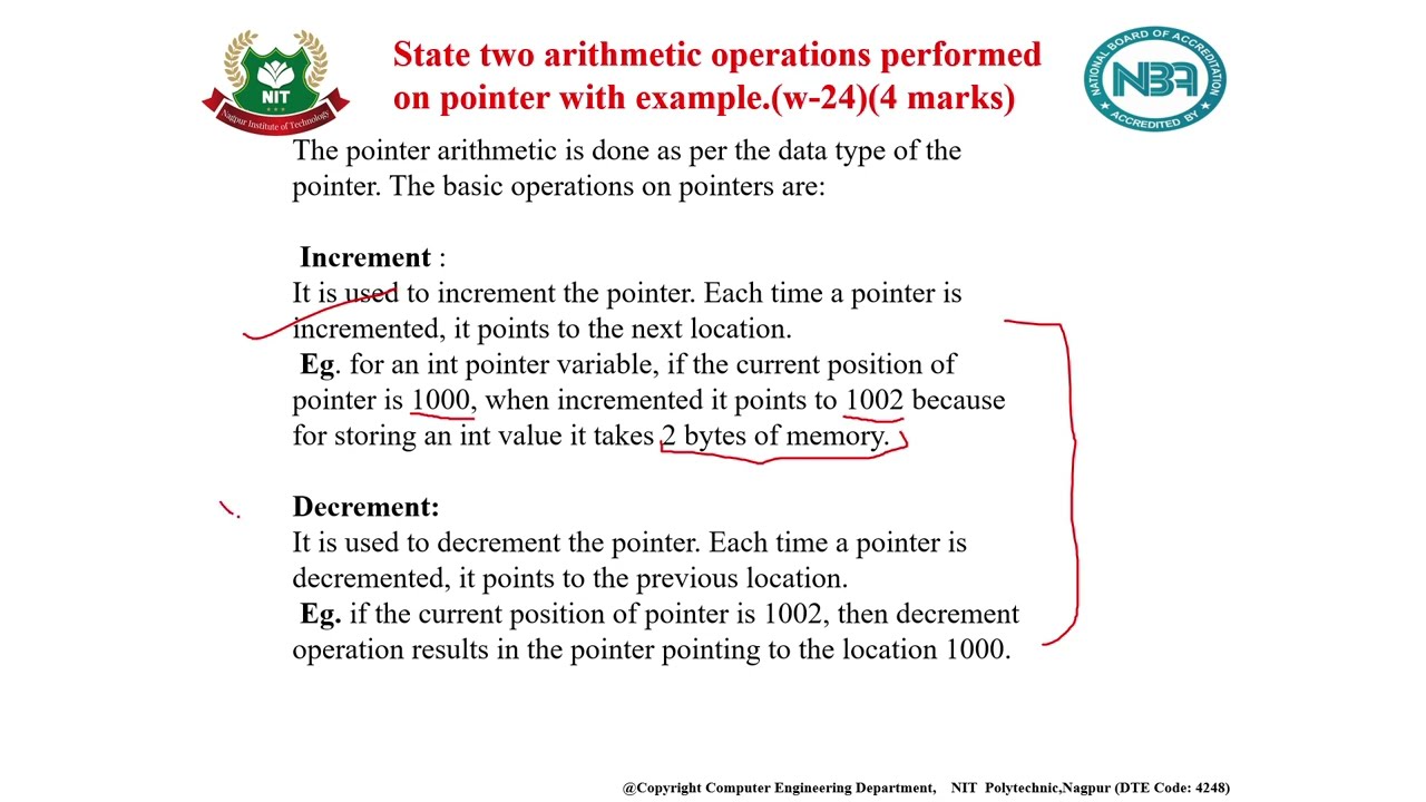 Subject: Programming In 'C':  unit 5 : Pointer
