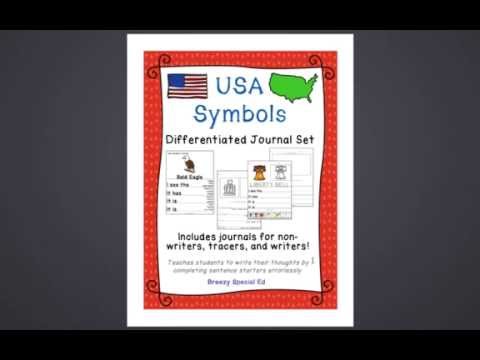 Product Preview: American Symbols Differentiated Journal Writing for Special Education/Autism