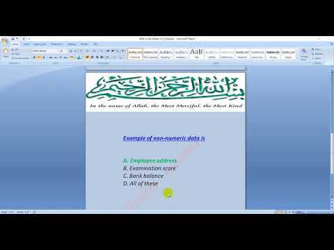 Example of non numeric data is