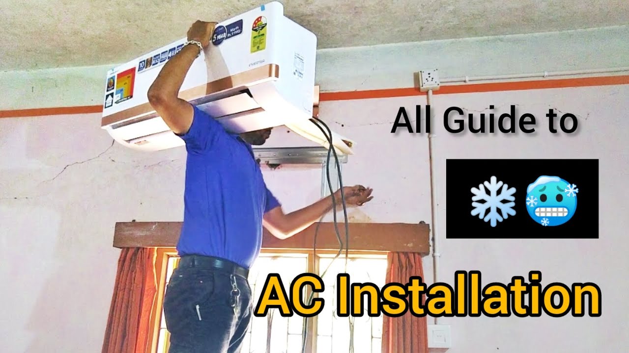 Split AC Installation process by reliance digital service person , Lloyd 2023 4in1 inverter 3star AC