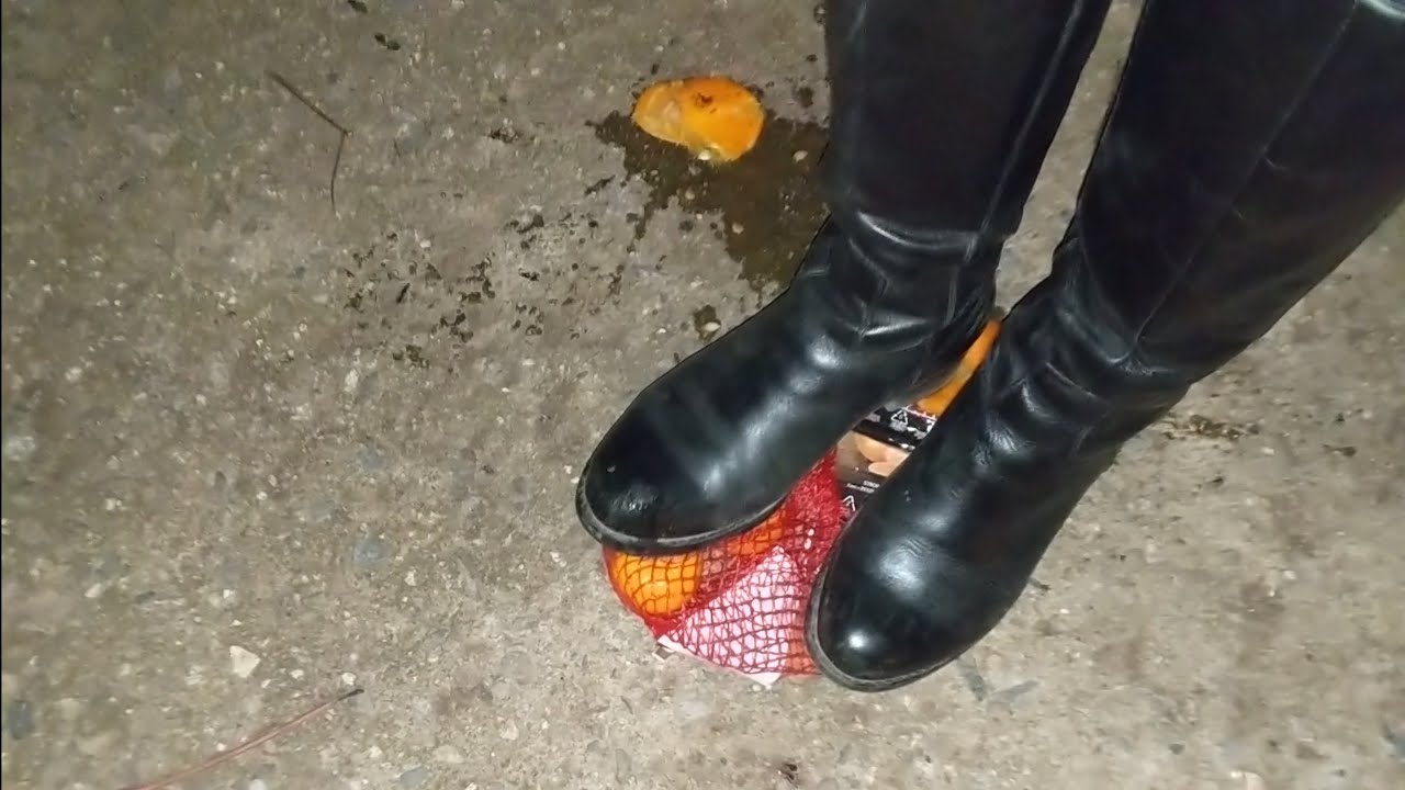 Little oranges crushed under my boots! #asmrcrushing #crushfetish