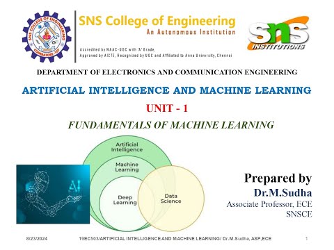 Dr.M.Sudha | How AI works, Definition of Learning systems | SNS Institutions