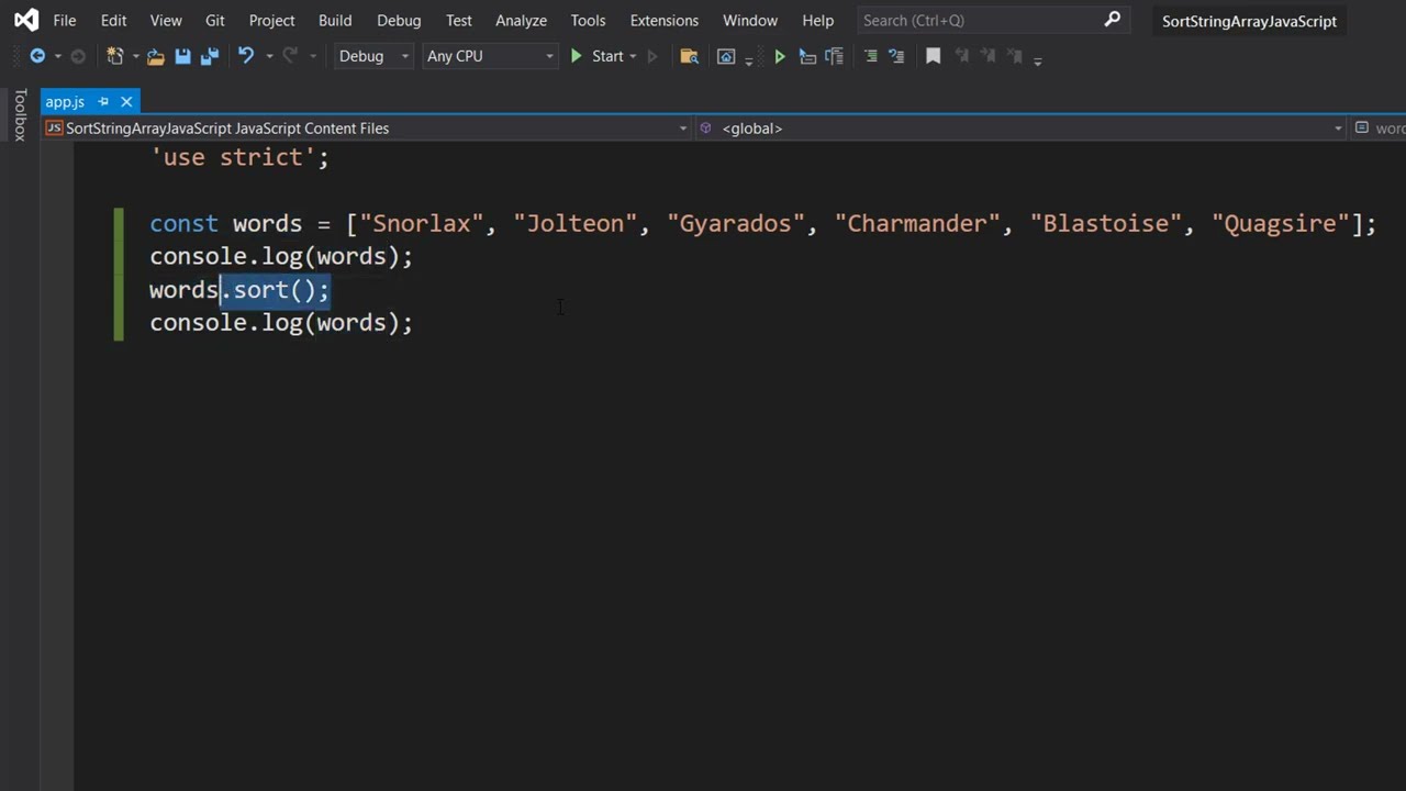 How to Sort a String Array In JavaScript (Ascending and Descending Order)