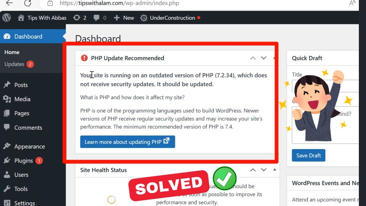 How to Fix Outdated PHP Version in WordPress - Easy Tutorial