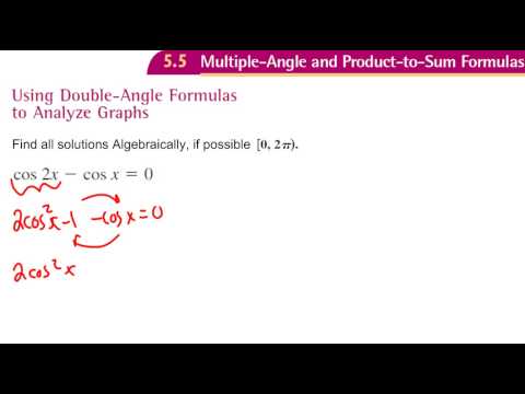 Double Angle Formulas Using Graphs Ex 2