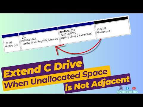 How to Extend C Drive in Windows 7/10/11 When Unallocated Space is Not Adjacent | Free Tool Guide
