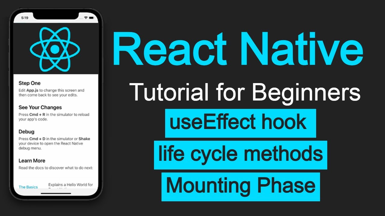 React Native tutorial #23 useEffect hook as life cycle method in functional component