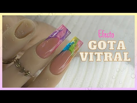 Efecto GOTA VITRAL| con ALMENDRA paso a paso π€ uΓ±as RM BY LIZ
