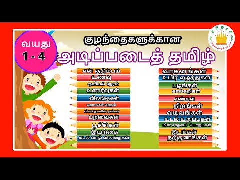 குழந்தைகளுக்கான அடிப்படைத் தமிழ் | Learn Basic Tamil words for Kids & children | Tamilarasi