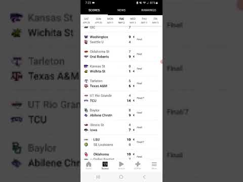 NCAA Baseball Game Scores Update 5-2-23