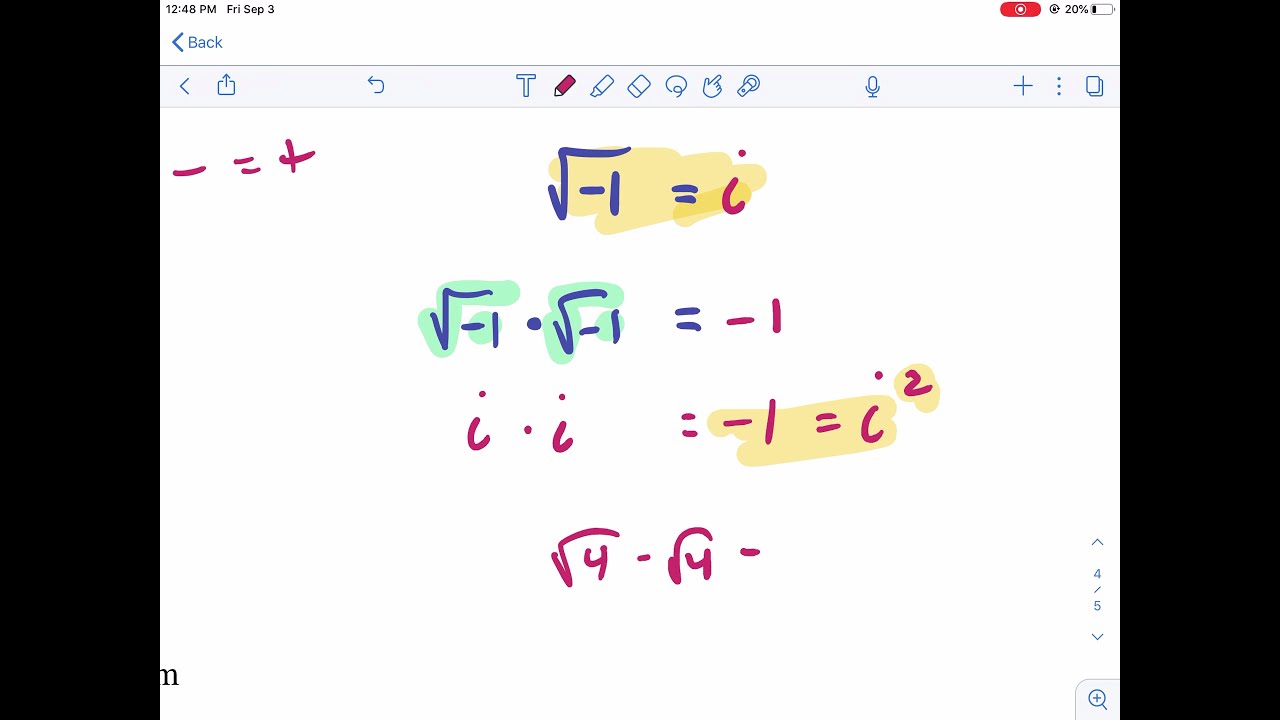 Kuta Tutorial: imaginary and complex numbers practice