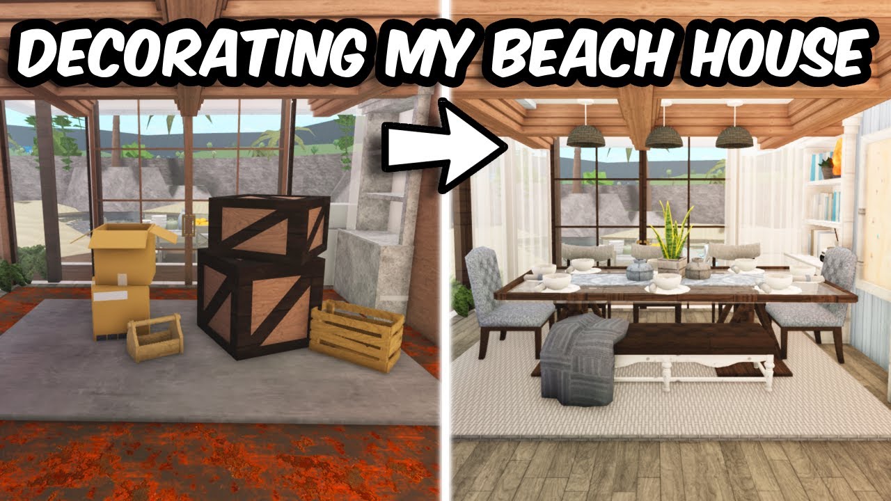 DECORATING MY COASTAL BEACH HOUSE in BLOXBURG