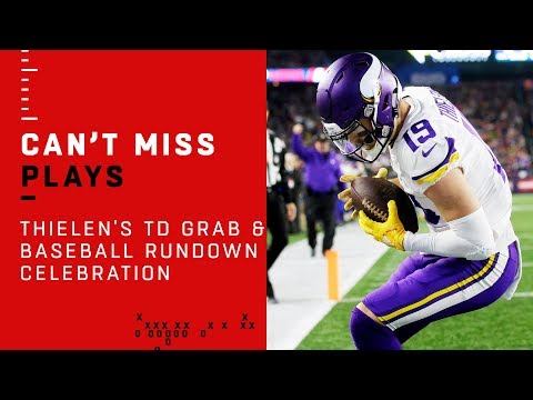 Adam Thielen's TD Grab & Baseball Rundown Celebration!