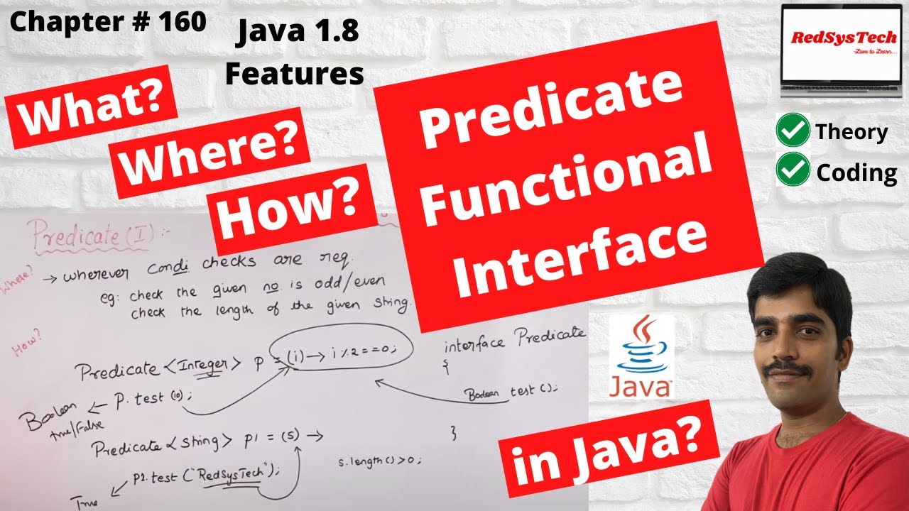 # 160 Java 8 Predicate with Examples | Java 8 Predicate Examples | Predicate | java 8 | RedSysTech